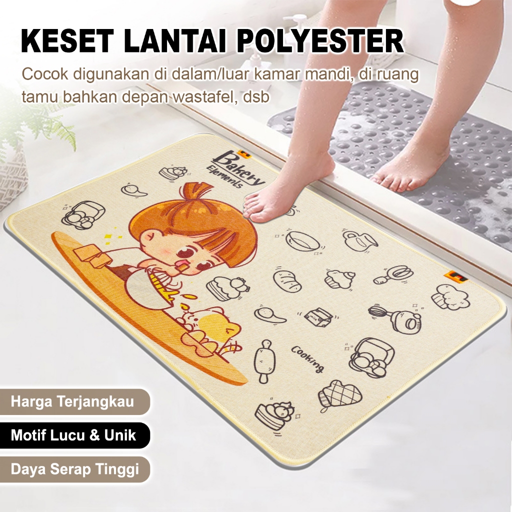 Jual COD Keset Lantai Anti Slip Motif Aesthetic Menyerap Air 40 X 60 Cm ...