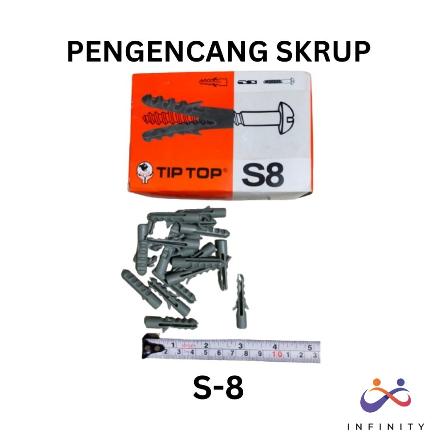 Jual Alat Pengencang Sekrup Skrup dan Baut Beton Nylon S8 S-8 M8 M-8 Murah INF | Shopee Indonesia
