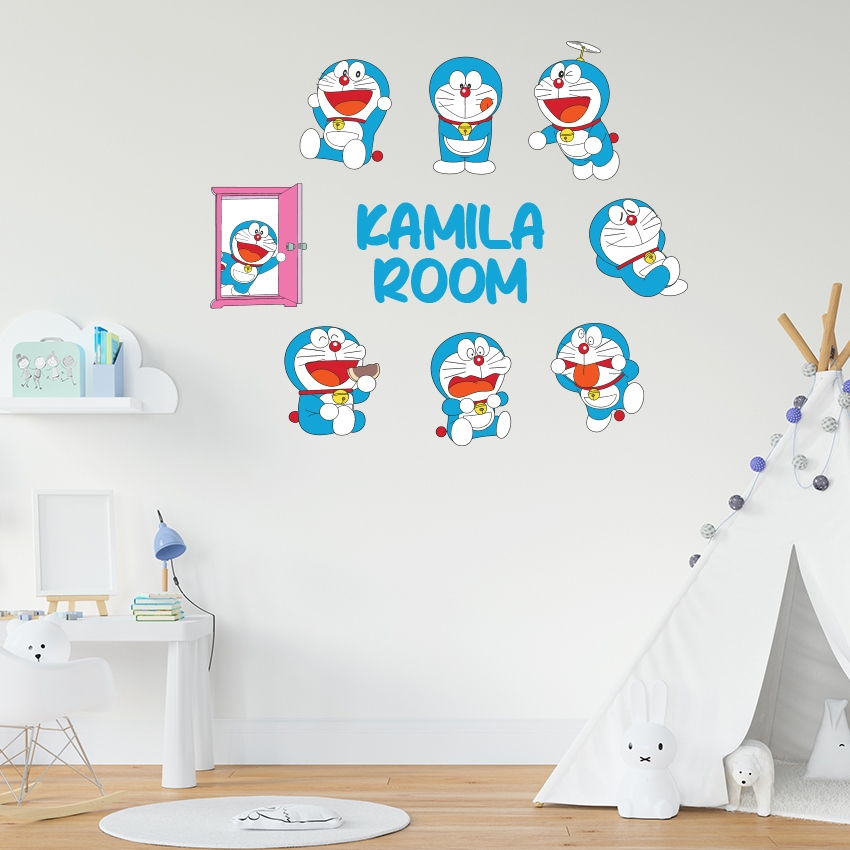 Jual Stiker Dinding Wall Sticker Custom Nama Doraemon Dekorasi Hiasan Kamar Anak | Shopee Indonesia