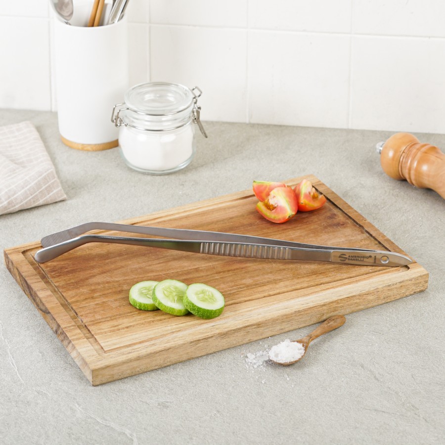 Jual Pinset Makanan Pinza Chef Bent Tip Tweezer Ambrogio Sanelli Italy ...