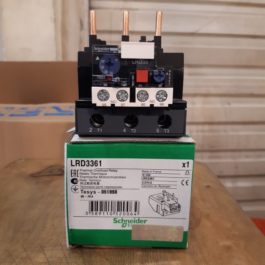 Jual Thermal Overload Relay TOR Schneider LRD3361 LRD 3361 55A-70A ...