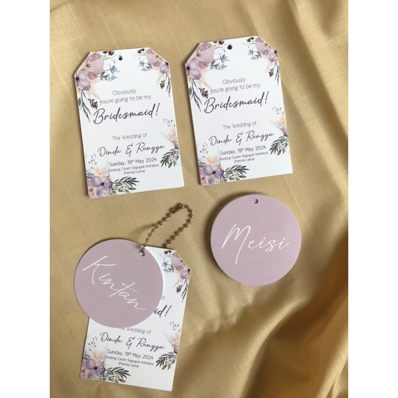 Jual [TANPA MINIMUM ORDER] Hang Tag Bridesmaid (2 in 1) ukuran standar ...