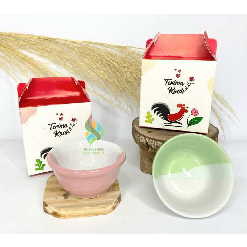 Jual Souvenir Mangkok Sambal Keramik Mangkuk Tri Tone Mini Mangkok ...