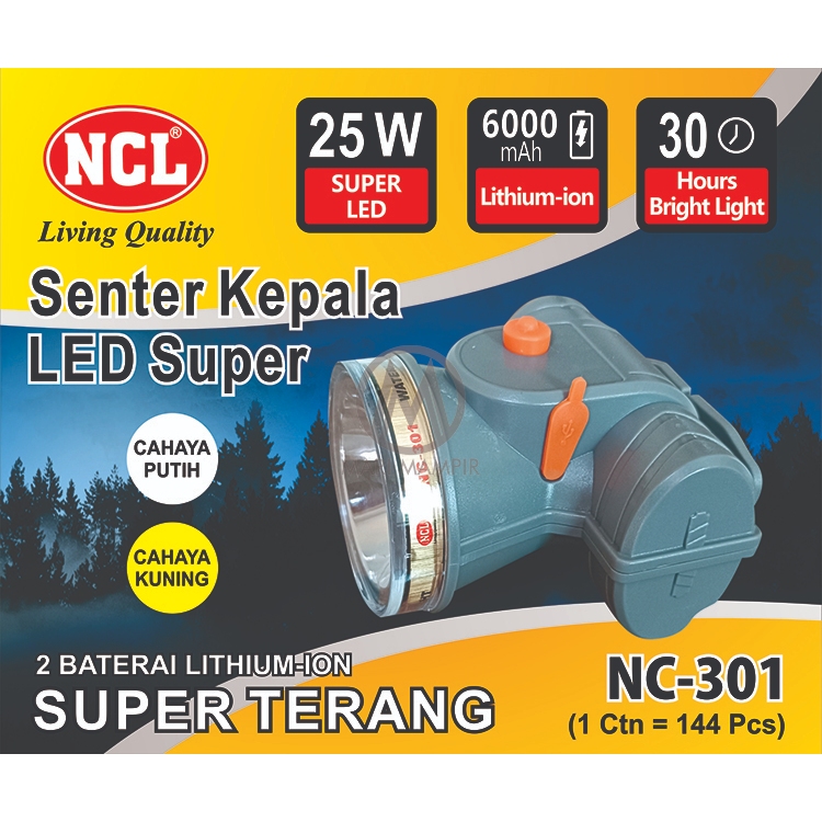 Jual Senter Kepala Super Terang Kecil NC 301 25 Watt | Shopee Indonesia