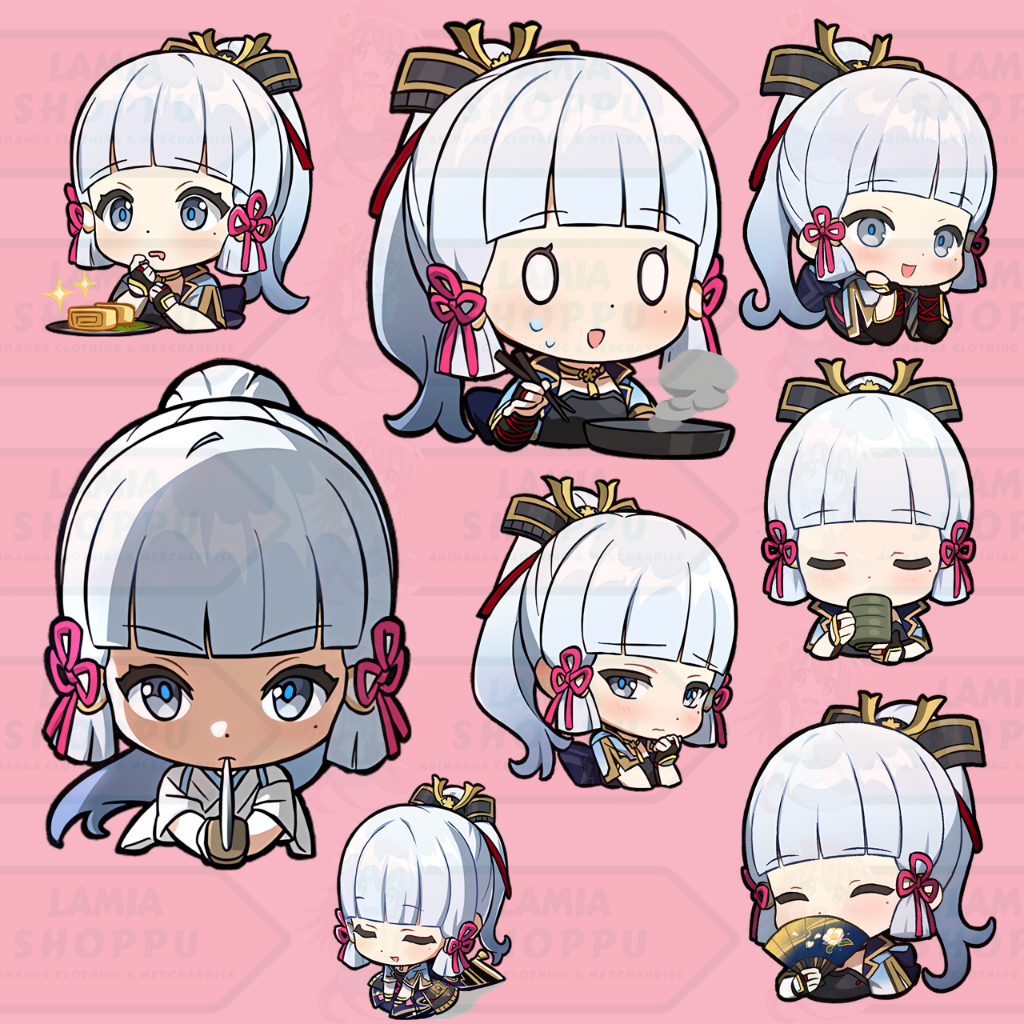 Jual Sticker Genshin Impact Kamisato Ayaka | Sticker GI Ayaka Chibi ...