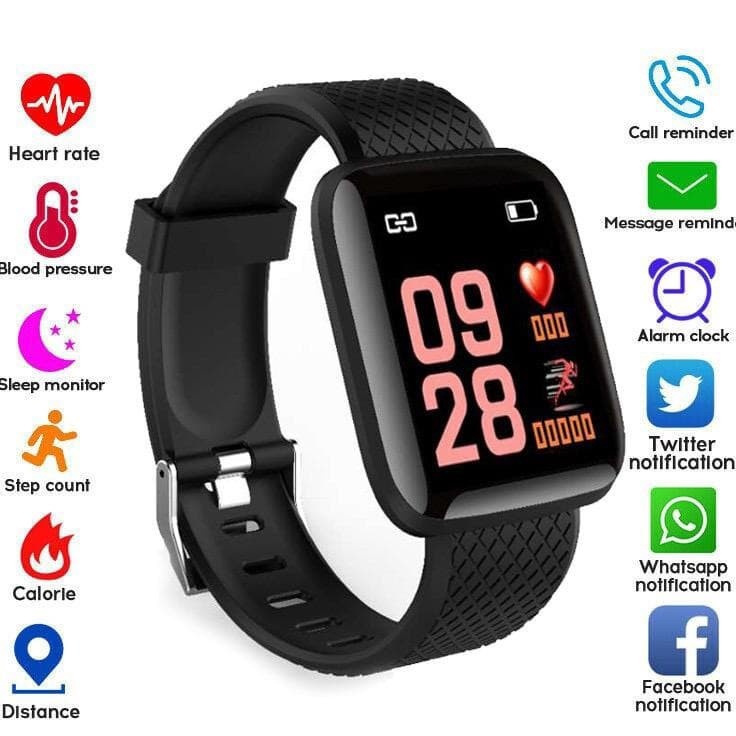 Jual DENNOS 116 PLUS SmartWatch Bluetooth Sport Heart Rate Detak ...