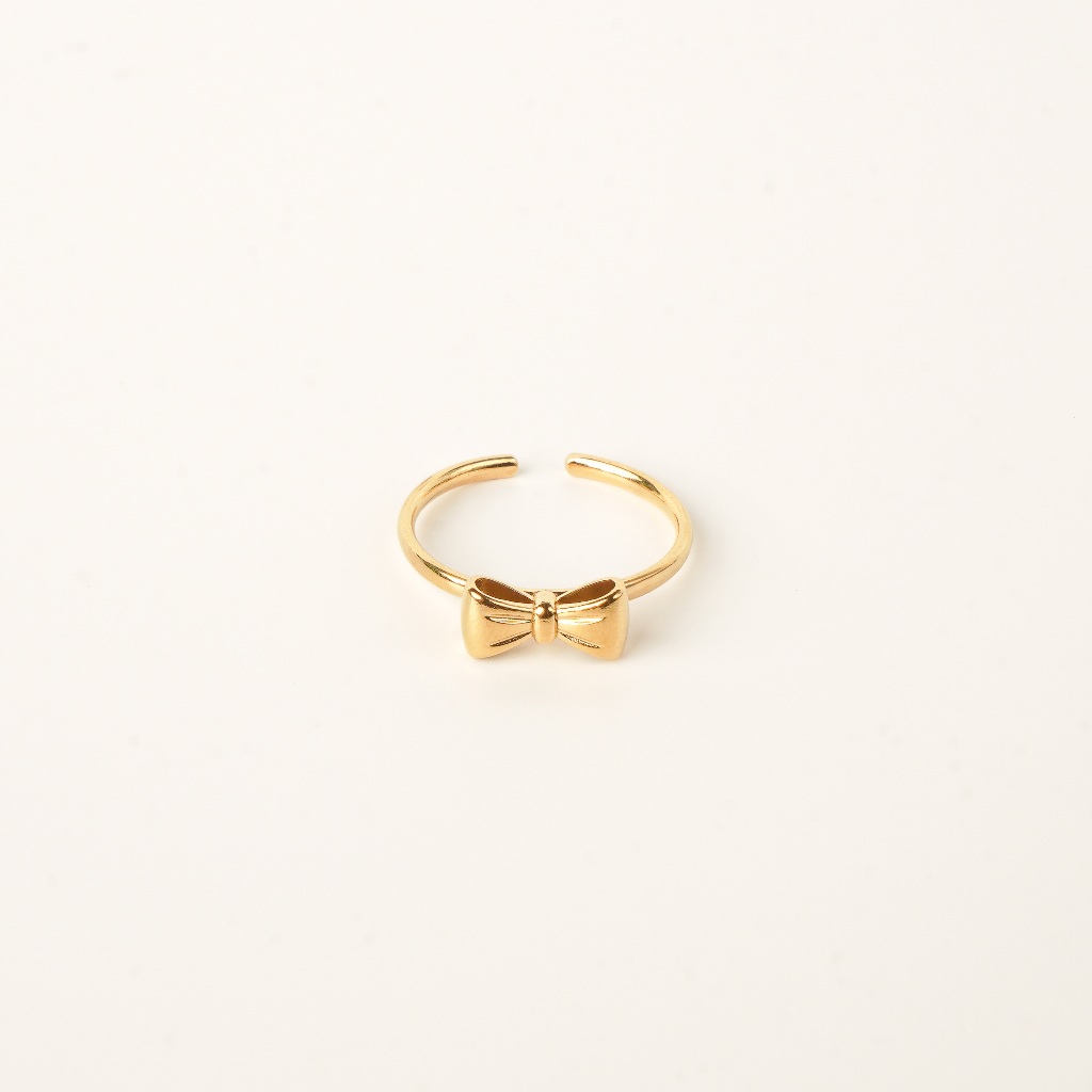 Jual Louisë // Gold Coquette Bow Ring - 18k Gold Plated Stainless Steel ...