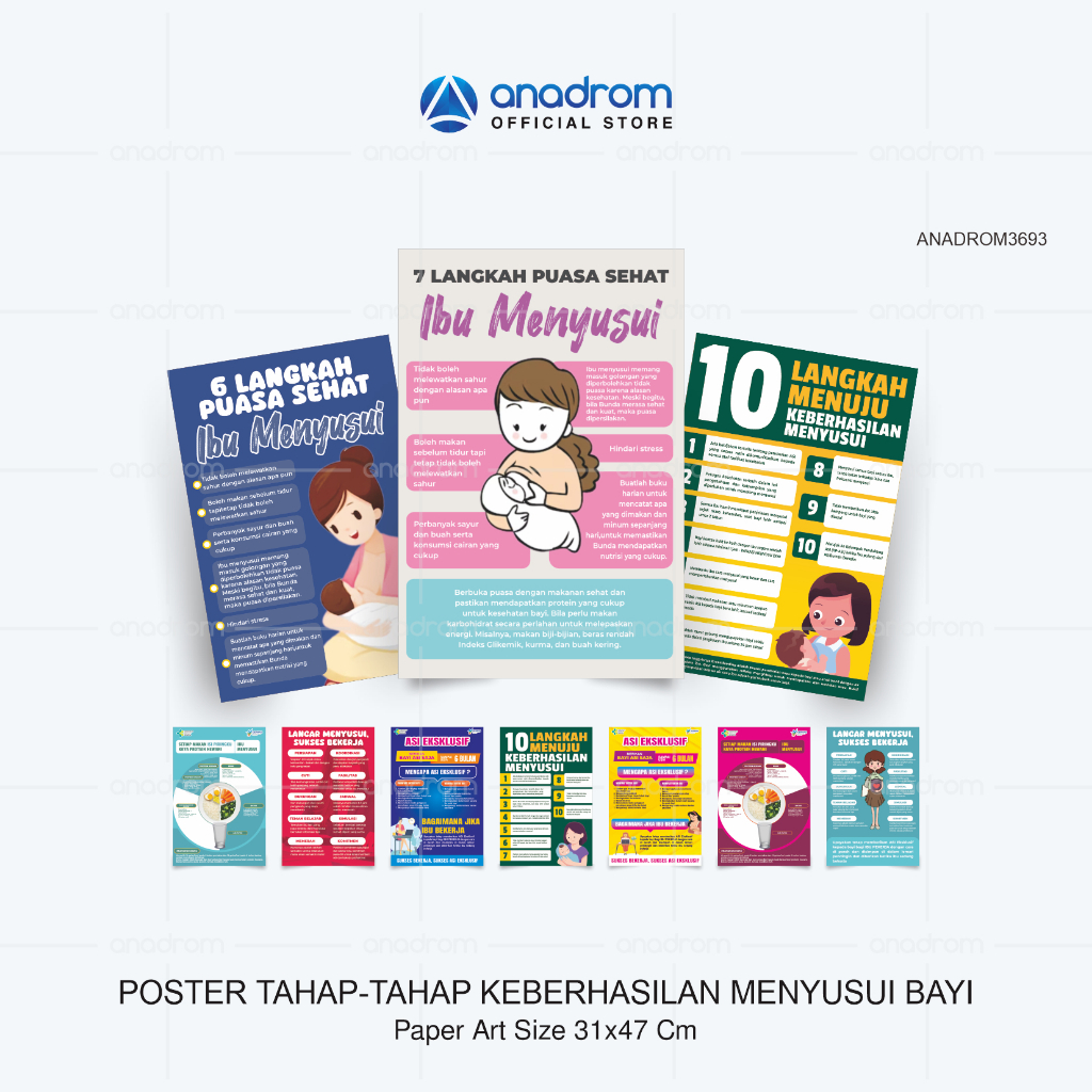 Jual Poster Tahap Keberhasilan Menyusui Bayi | Poster 7 Langkah Puasa ...
