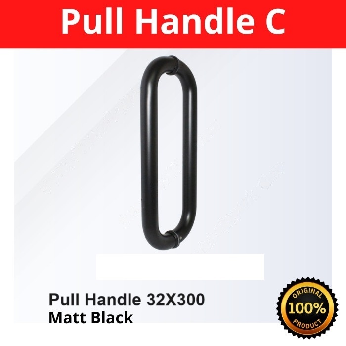 Jual Pull handle, handle pintu bentuk C warna hitam as 30cm | Shopee ...