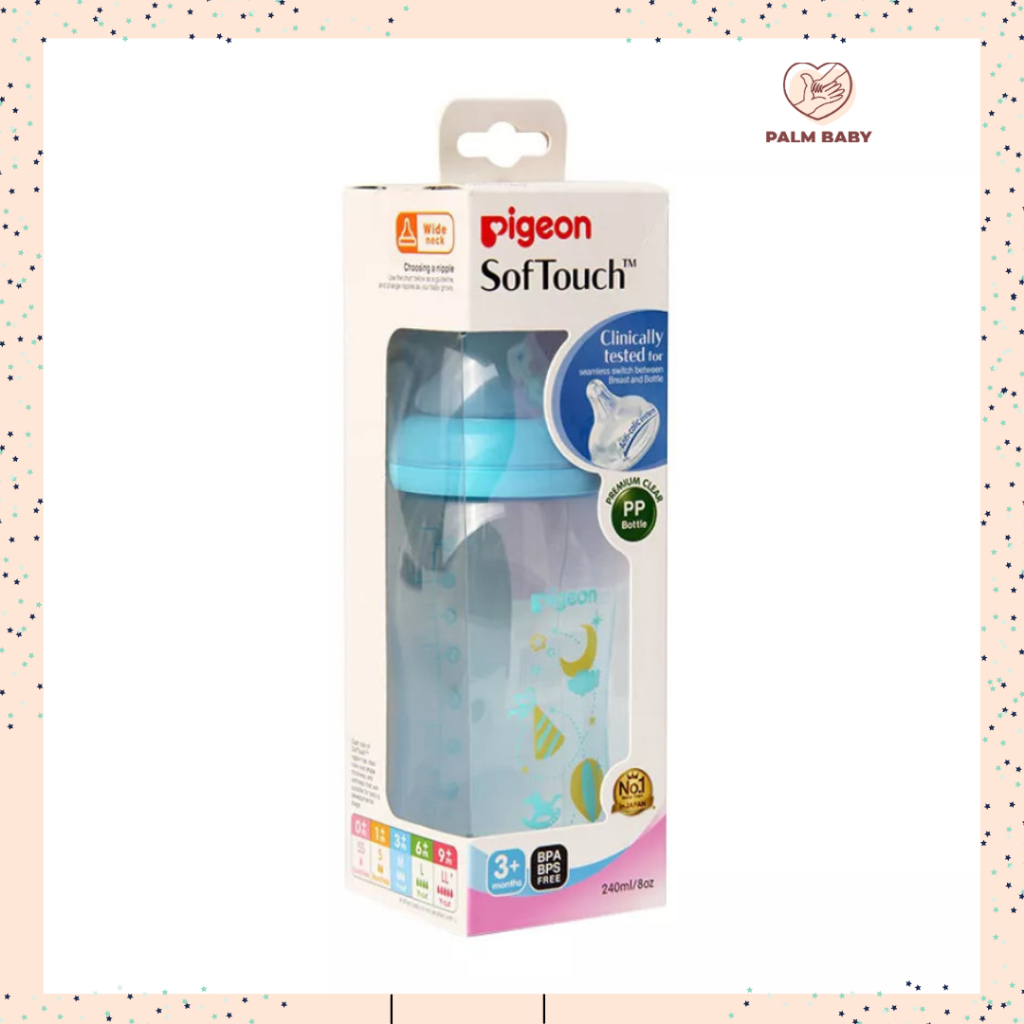 Jual Pigeon SofTouch Peristaltic Plus PP Clear Wide Neck Bottle 240ml | Shopee Indonesia