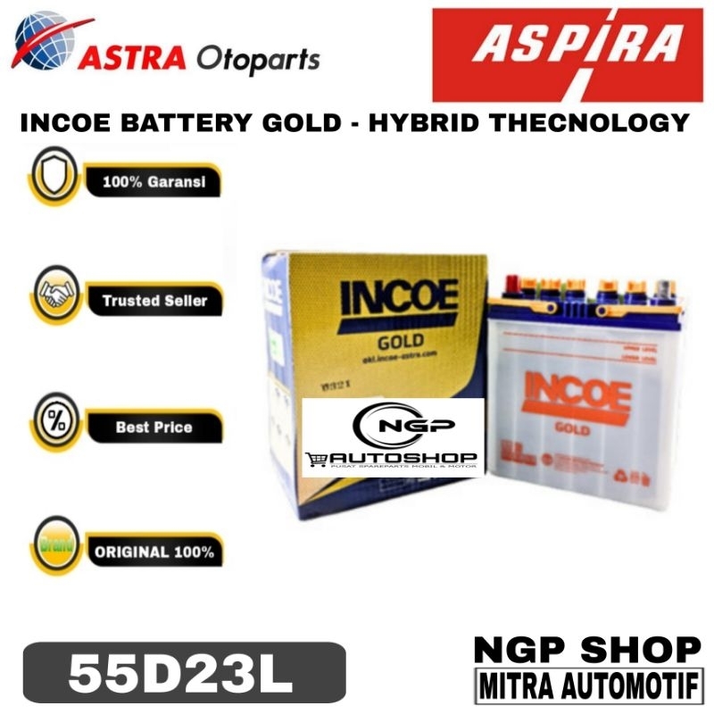 Jual Aki Incoe 55D23L 60Ah - Incoe Battery 55D23L 60Amper - Original ...