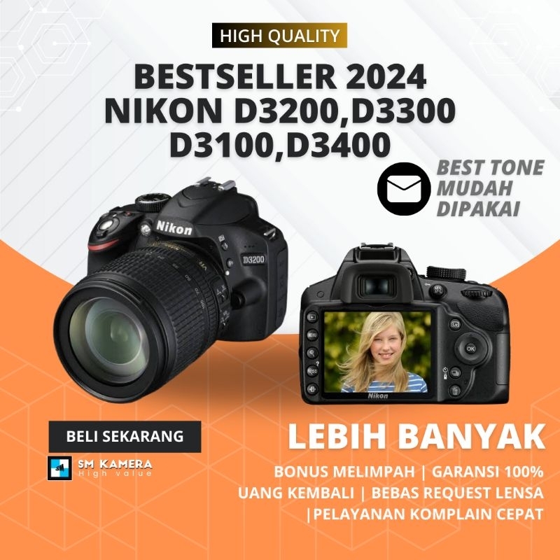 Jual Sudah 24Mp! DSLR MURAH NIKON D3400 NIKON D3300 NIKON D3200 NIKON D3100 KAMERA PEMULA DSLR ...
