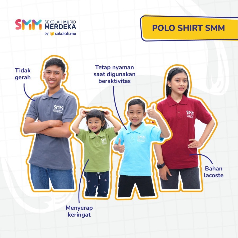 Jual Seragam Polo Shirt SD Sekolah Murid Merdeka - 3, Lengan Pendek ...