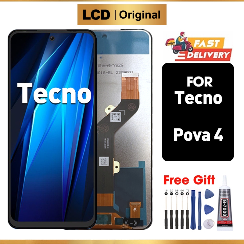 Jual LCD Tecno Pova 4 Original Touchscreen Fullset Asli Ori Compatible ...