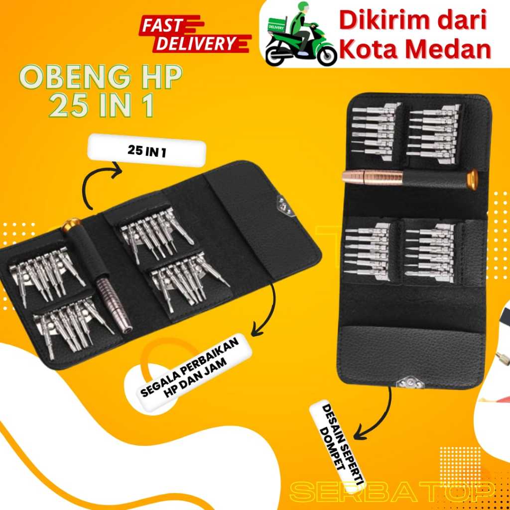 Jual Obeng set 25 in 1 obeng set lengkap set hp komplit mini ...