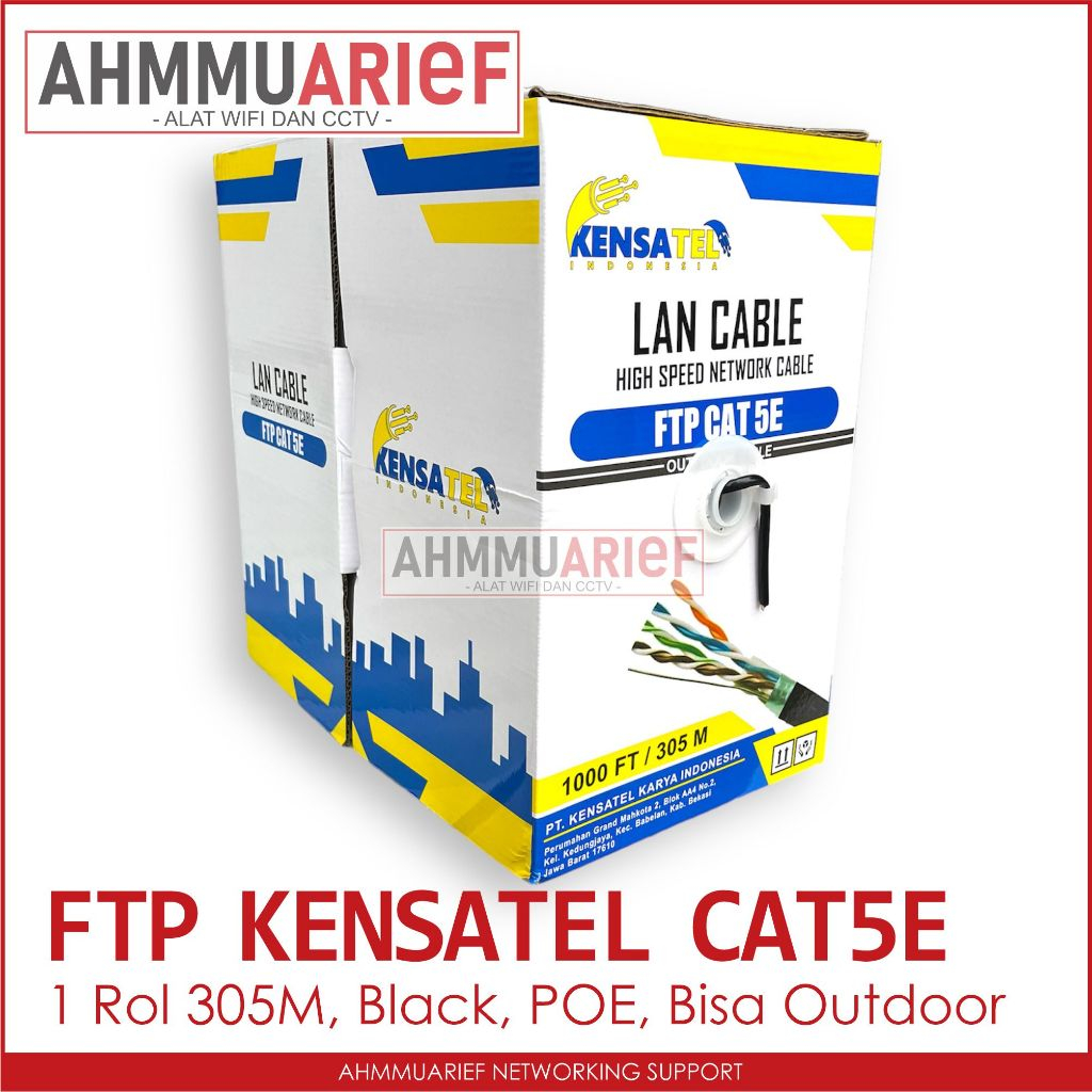 Jual KABEL JARINGAN LAN UTP FTP CAT5E CAT 5E MERK KENSATEL NETWORK ...