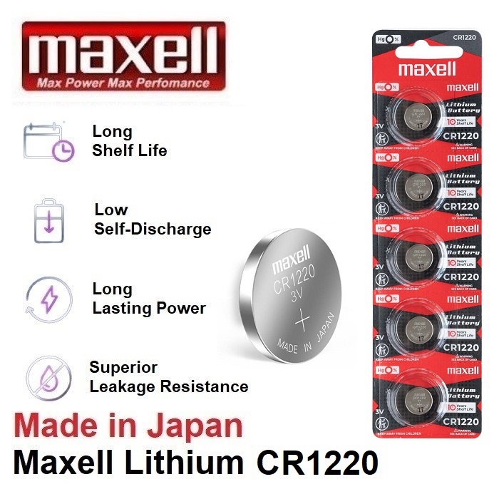Jual Baterai Kancing CR1216 CR 1220 CR1616 CR 1620 CR 2016 Maxell Jam ...