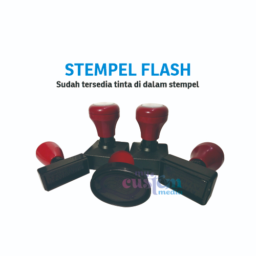 Jual Stempel Flash Custom Free Desain Otomatis Praktis Umkm Perusahaan Online Shop Toko Logo ...