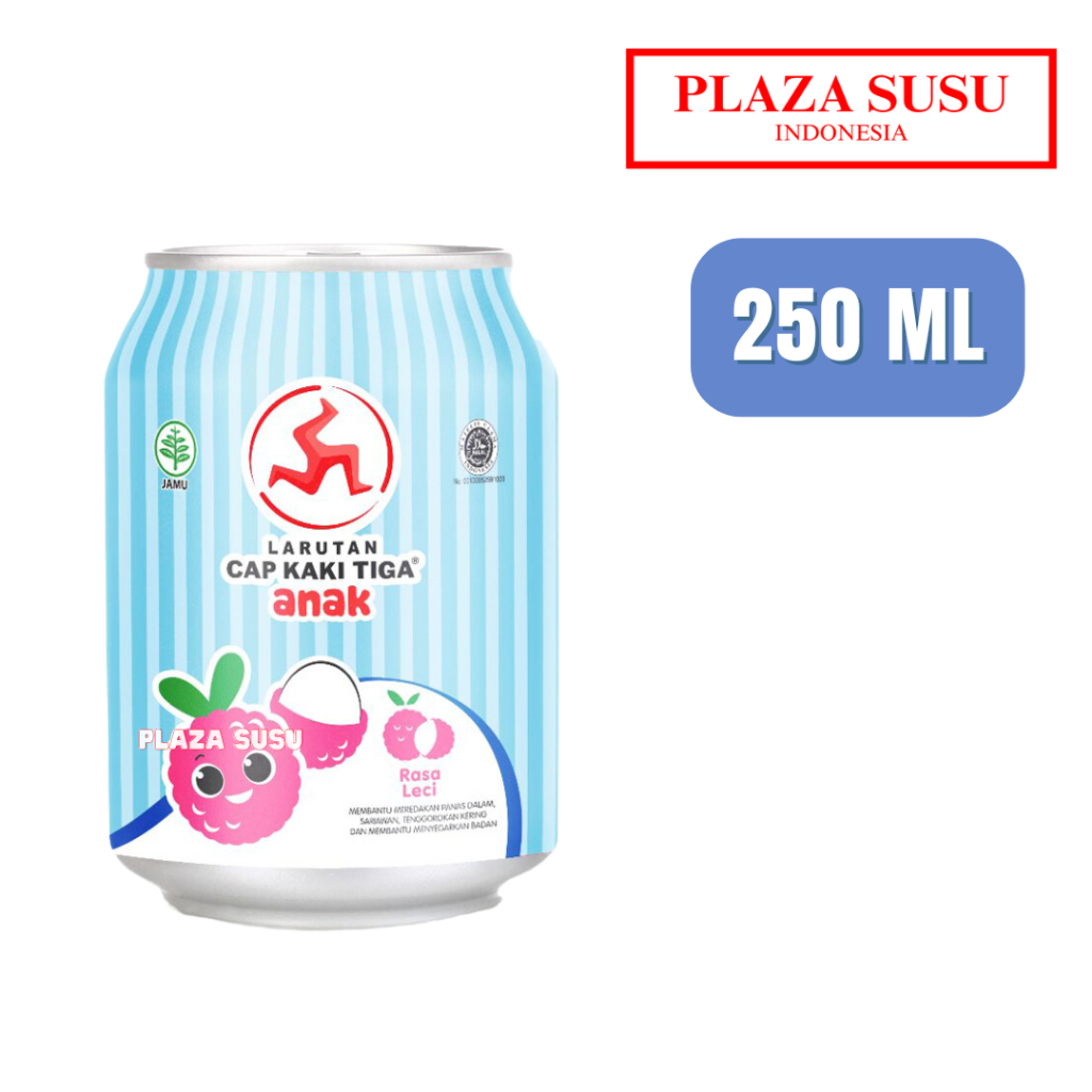 Jual LARUTAN ANAK CAP KAKI TIGA 250 ML KALENG RASA LECI LYCHEE | Shopee Indonesia