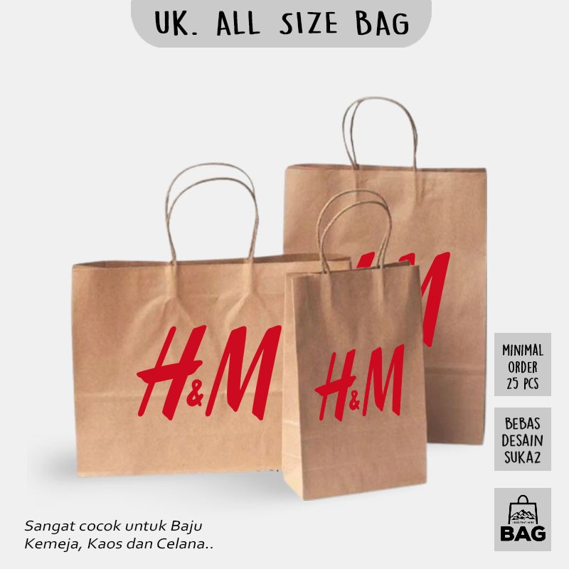 Jual (+SABLON) Paper Bag Jumbo All Size / Paper Bag Kado Packing Olshop ...