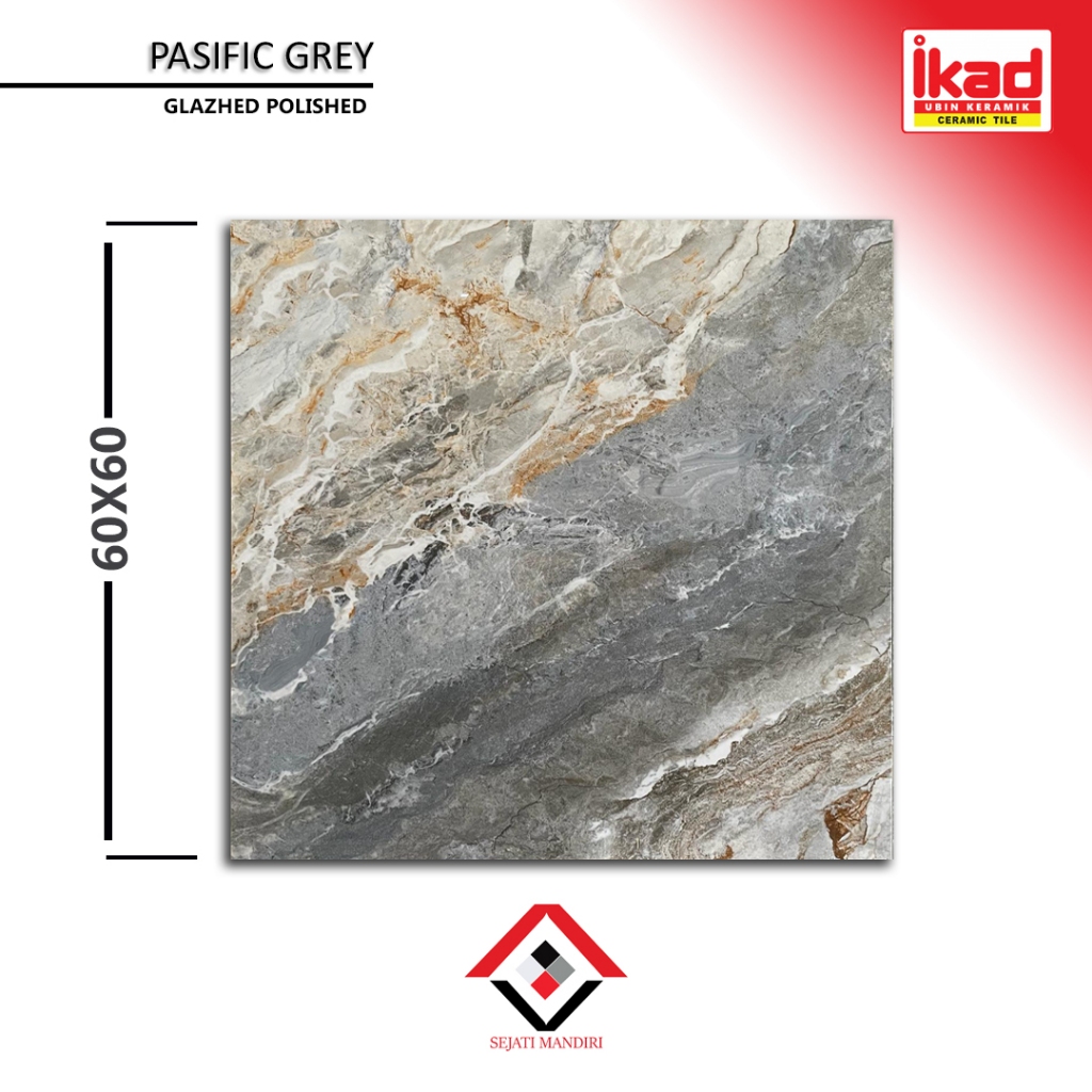 Jual granit 60x60 - motif marmer - ikad pasific grey | Shopee Indonesia