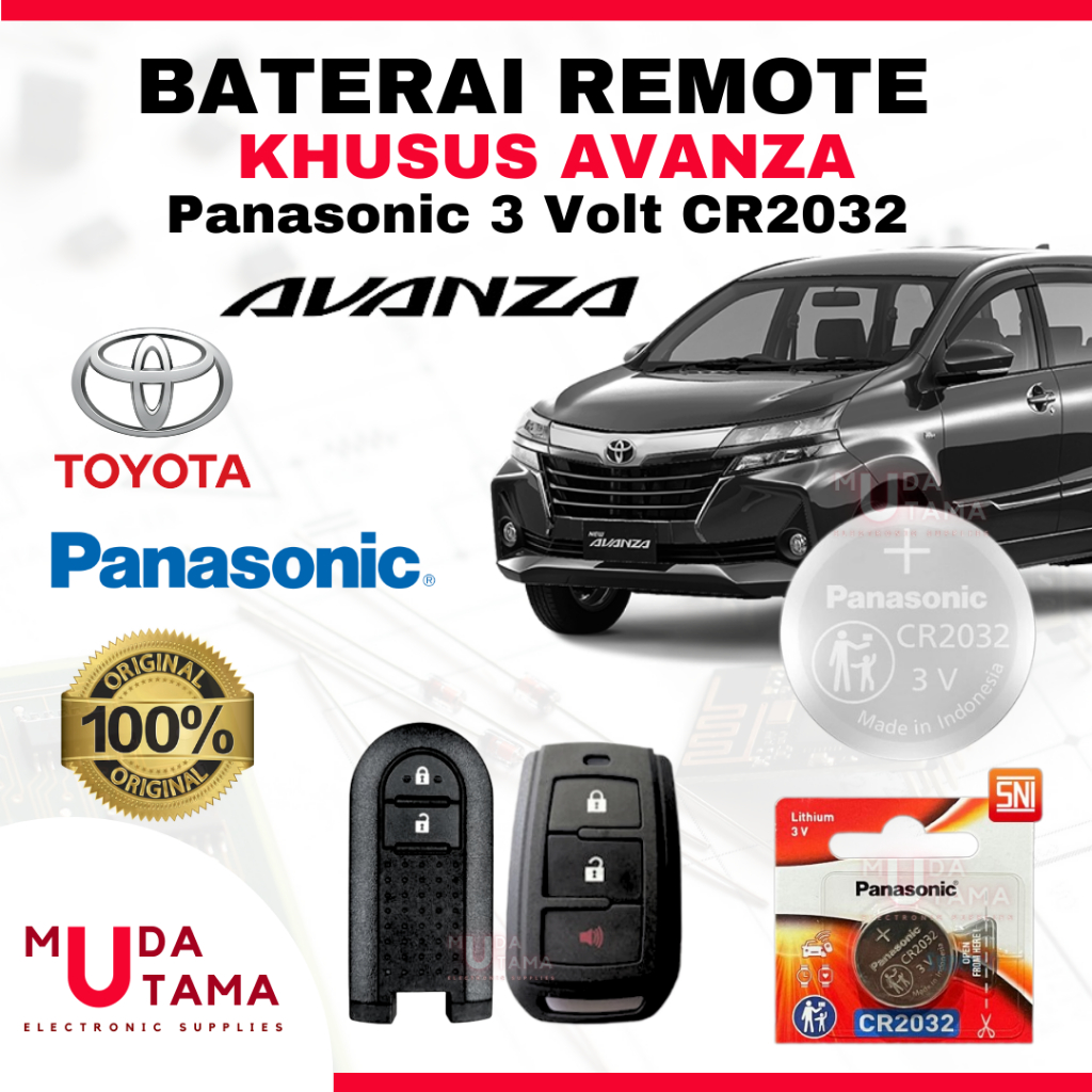 Jual Baterai Remote AVANZA - ORIGINAL PANASONIC CR2032 | Battery Remote ...