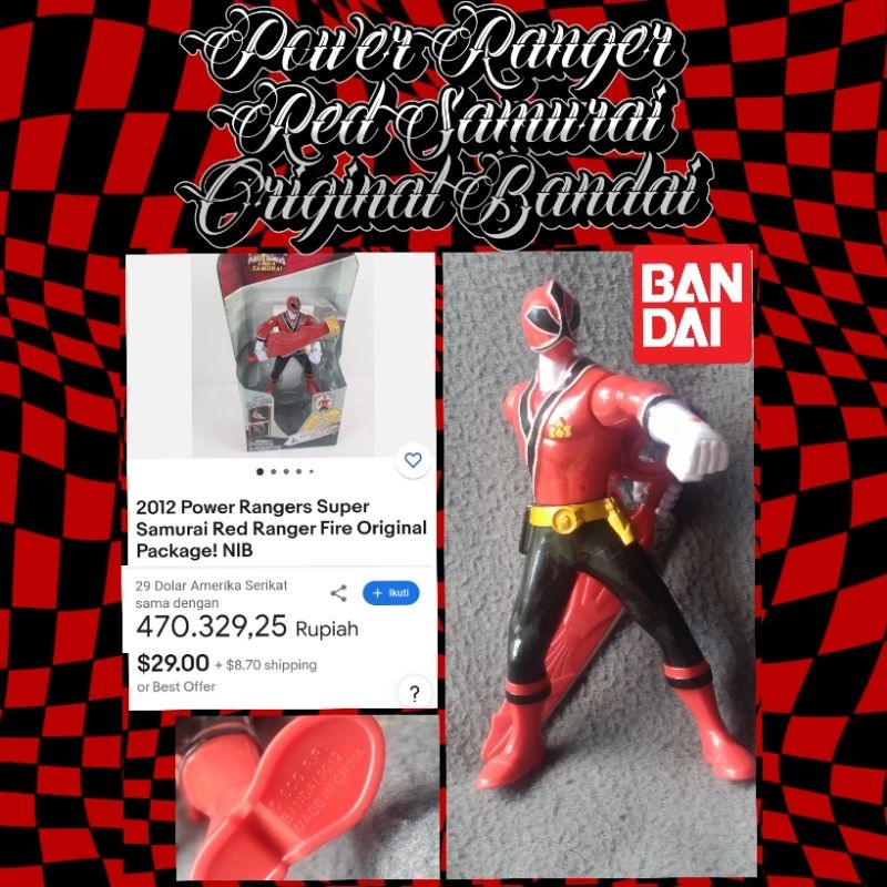 Jual Power ranger red samurai original bandai action figure figur ...