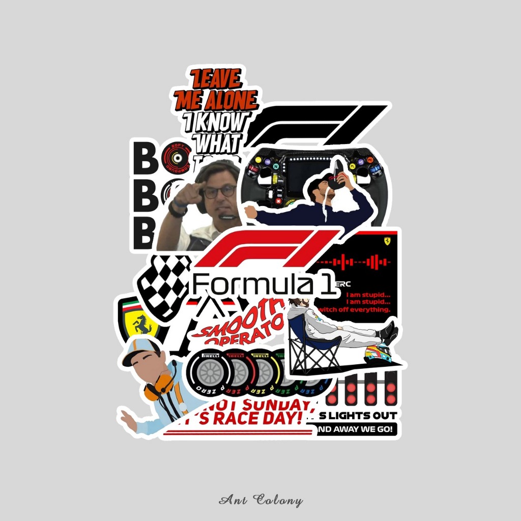 Jual Stiker Pack Formula 1 Sticker Vinyl Doff Laminasi | Stiker F1 ...