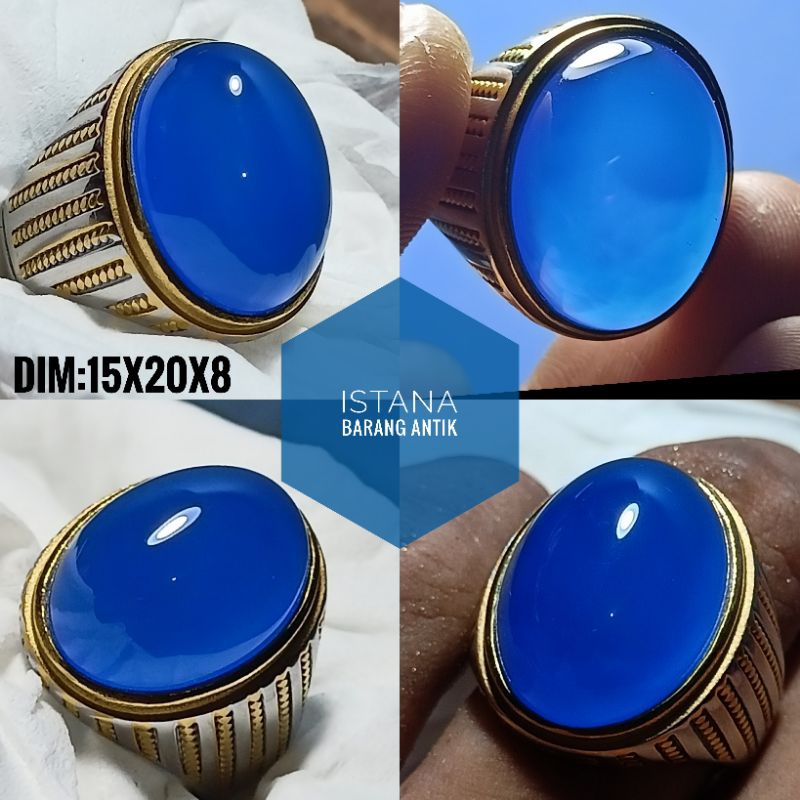 Jual CINCIN BATU AKIK BLUE MIAZON BATURAJA 100% BATU ALAM | Shopee ...