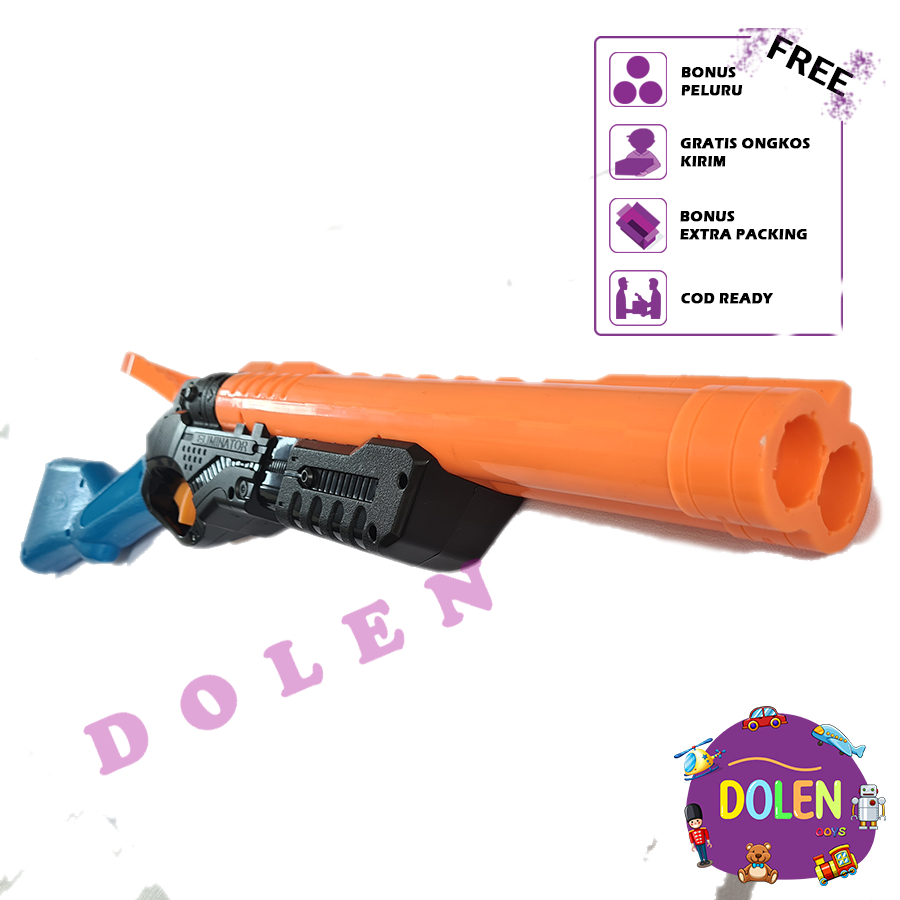 Jual Sawn Off Shotgun Double Barrel Terminator Eliminator Peluru Nerf ...