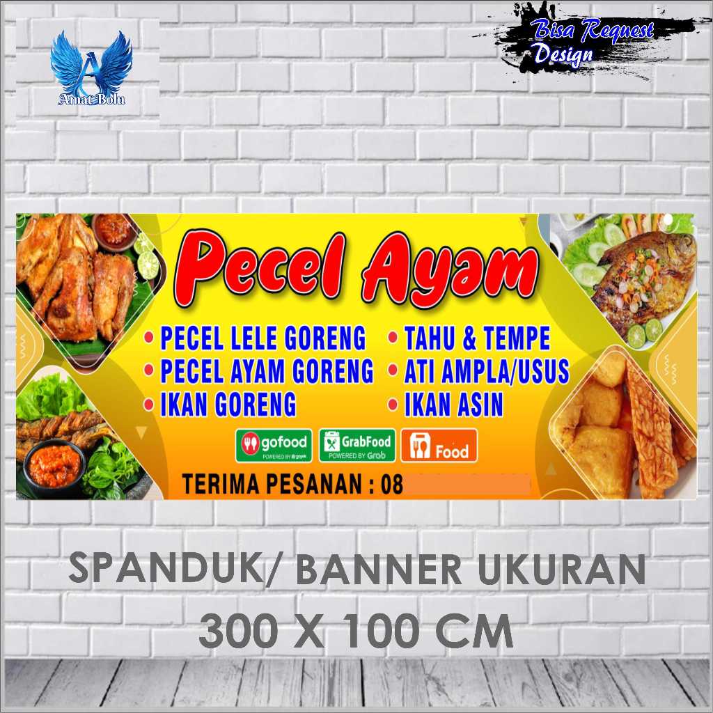Jual Cetak Banner Cetak Spanduk PECEL AYAM DESAIN MACAM MACAM UKURAN ...