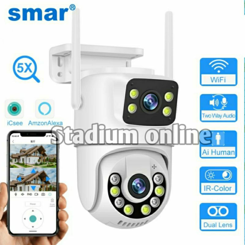 Jual IP CCTV Dual Camera App ICSEE Outdoor Waterproof PTZ Speed Dome ...