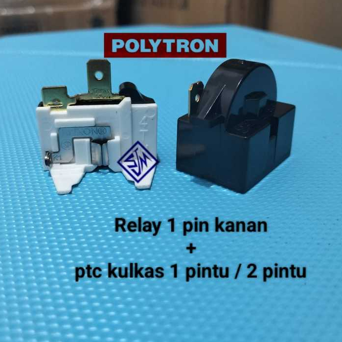 Jual Relay 1 pin kanan + ptc overload kulkas POLYTRON 1 pintu / 2 pintu ...