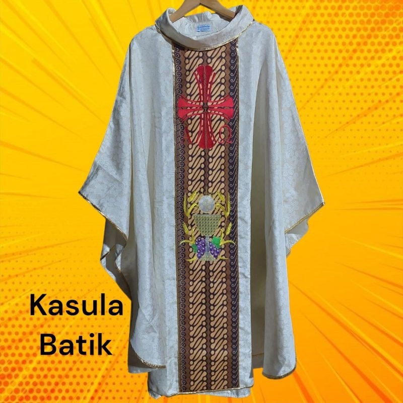 Jual Kasula Romo Imam Katolik/Full Bordir/Kasula Warna Putih | Shopee ...