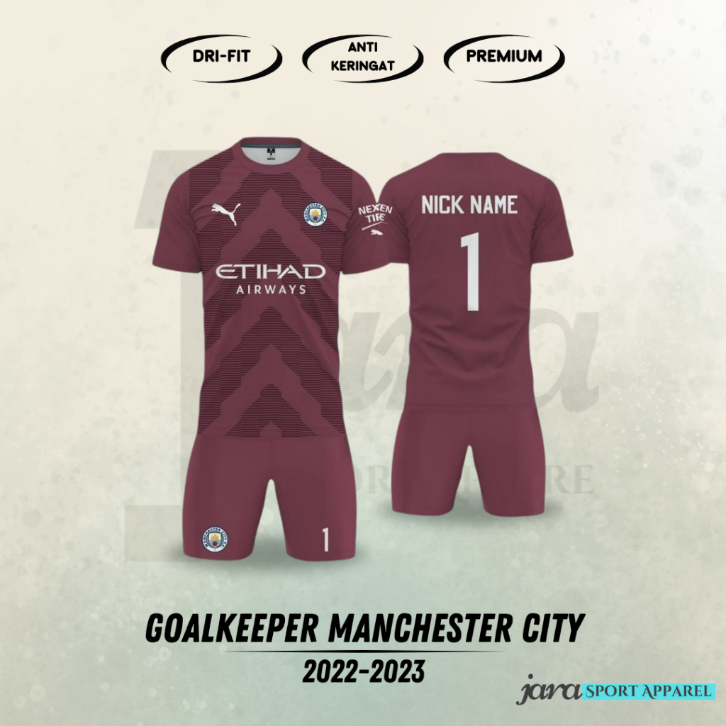 Jual Jersey KIPER MANCHESTER CITY 2023, Free Custom Nama dan Nomor ...