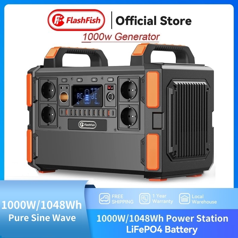 Jual (Ready) Flashfish 1000W Portable Power Station 1048Wh Solar Generator LiFePO4 Power Supply ...