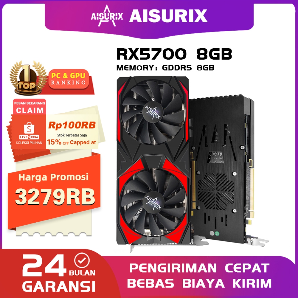 Jual AISURIX New video card RX 5700 XT 8GB GDDR6 gaming video card GPU ...