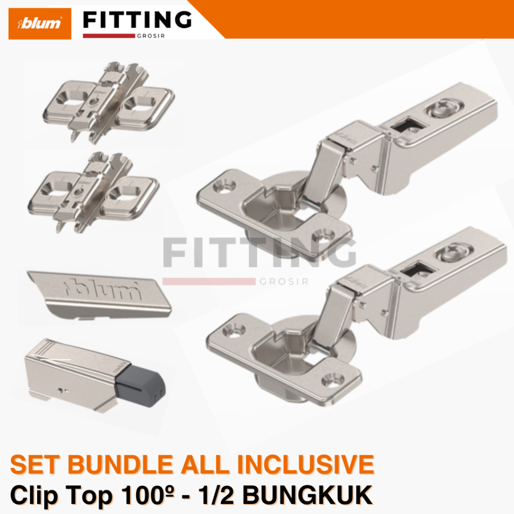 Jual BLUM Clip Top 100º NI - SETENGAH BUNGKUK - HALF OVERLAY All ...