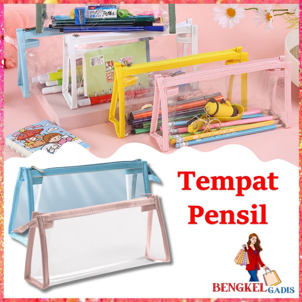 Jual BG Kotak Pensil Transparan Multifungsi Minimalis Tempat Pensil ...
