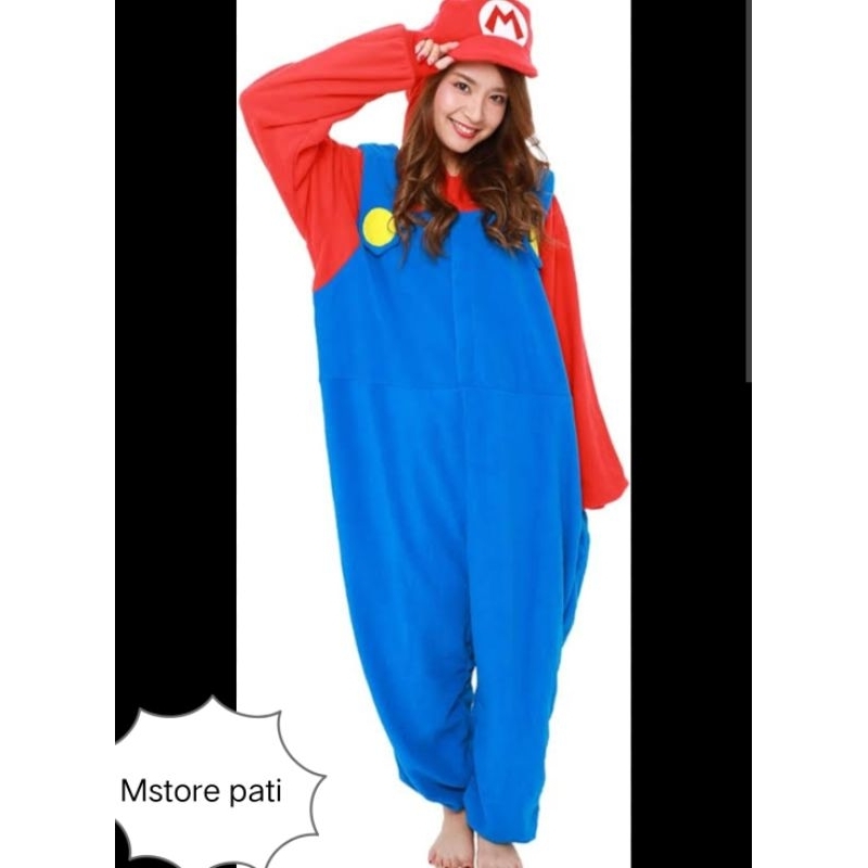 Jual PIYAMA KOSTUM SUPER MARIO BROS ONESIE KIGURUMI MARIO BROS ORIGINAL ...
