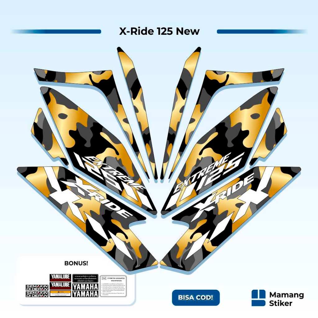 Jual Striping XRide 125 New Variasi (11) Full Body Api 2017 2018 2019 ...