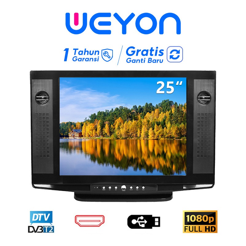 Jual Weyon LED 24/25 inch TV Tabung Digital Semi Flat TV HD Televisi ...