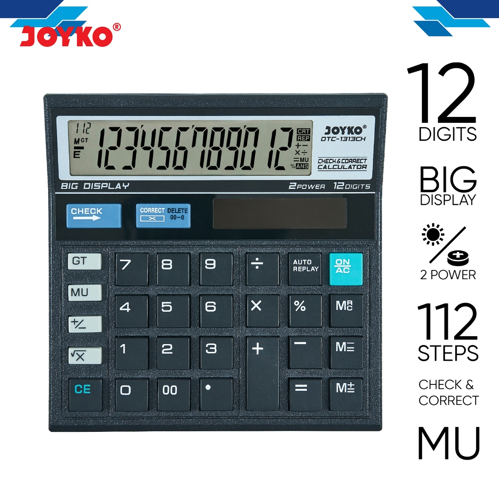 Jual JOYKO CALCULATOR 12 DIGITS / KALKULATOR JOYKO DTC-1313CH 12 ANGKA ...