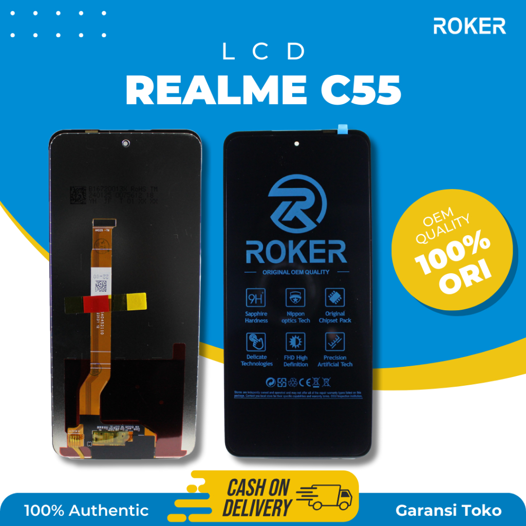 Jual ROKER LCD TOUCHSCREEN REALME C55 / A58 4G / A98 5G / F23 5G / A79 ...