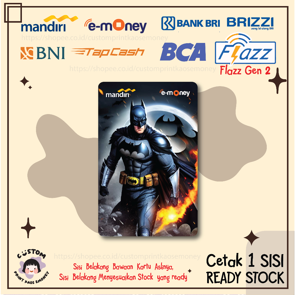 Jual KARTU EMONEY ETOLL SUPERHERO BATMAN DC COMIC MANDIRI FLAZZ BCA GEN ...