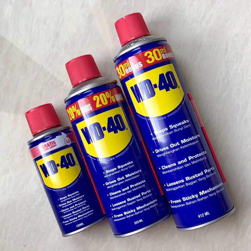 Jual COD WD40 WD 40 Pelumas Anti Karat 120ml/191ml/333ml/412ml | Shopee Indonesia