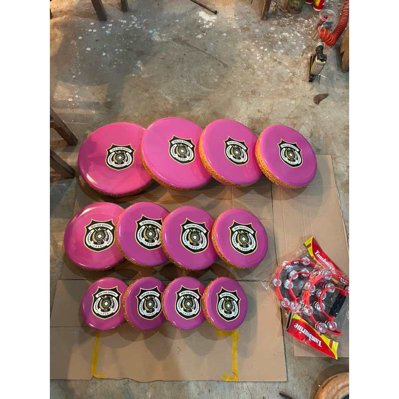 Jual Qasidah Lasqi Kulit Custom Logo isi 10 / Rebana hadroh ibu ibu ...