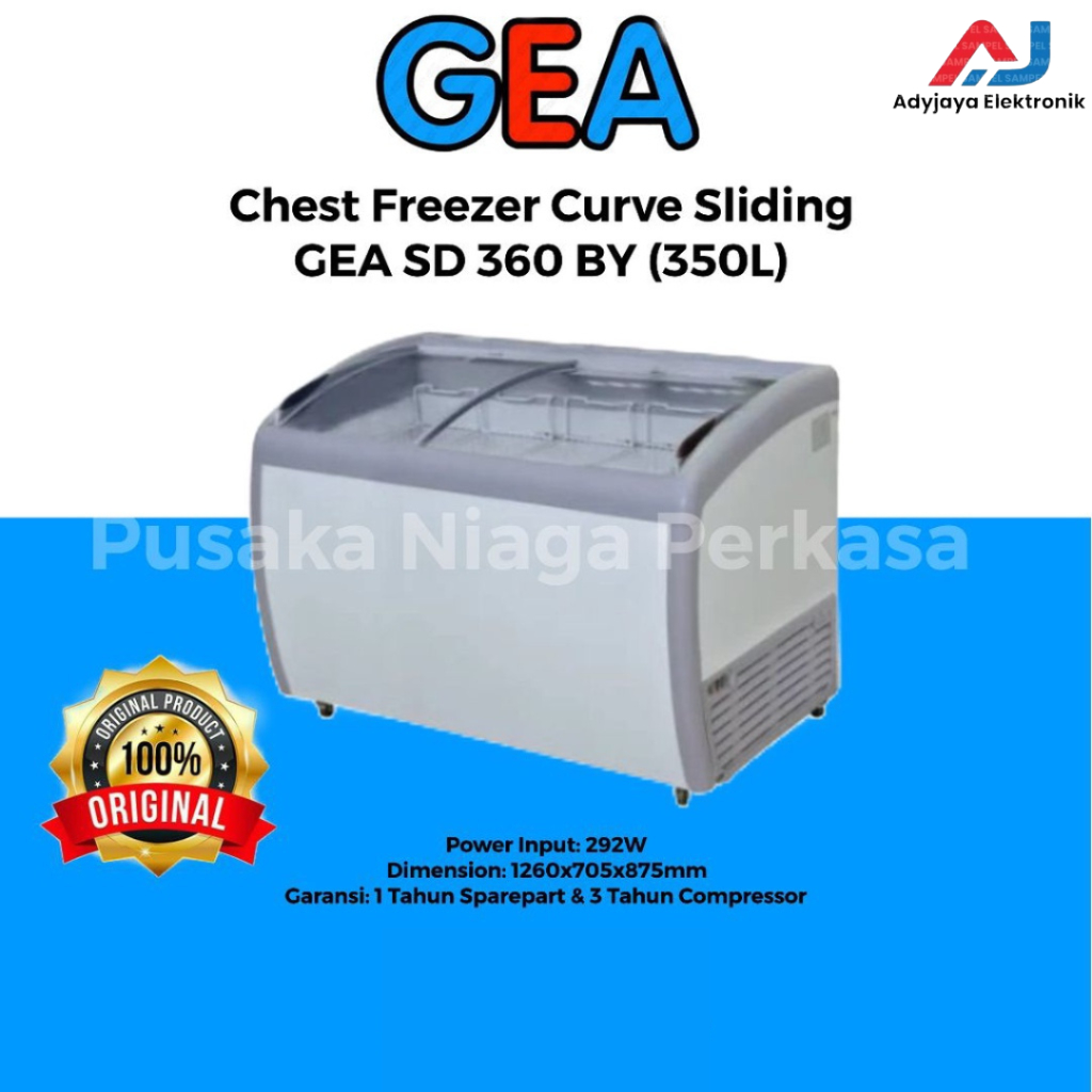 Jual Chest Freezer Sliding GEA SD-360BY (360Liter) | Shopee Indonesia