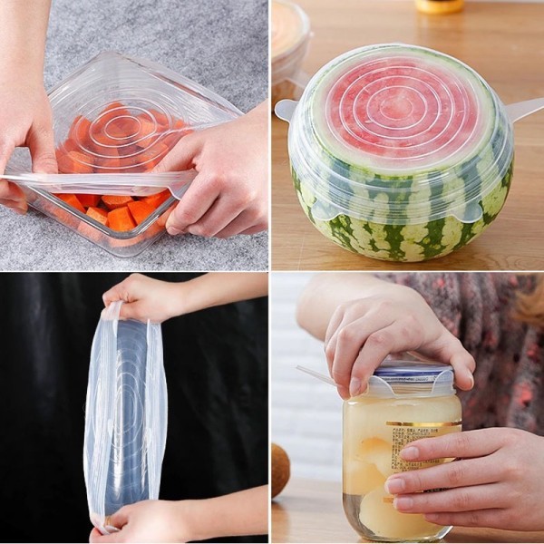 Jual Silikon Food Cover 6 In 1 Cover Tutup Penutup Makanan Serbaguna ...