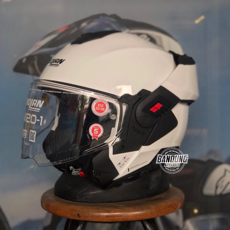 Jual Nolan N120-1 Special Pure white Helm modular Nolan N1201 | Shopee ...